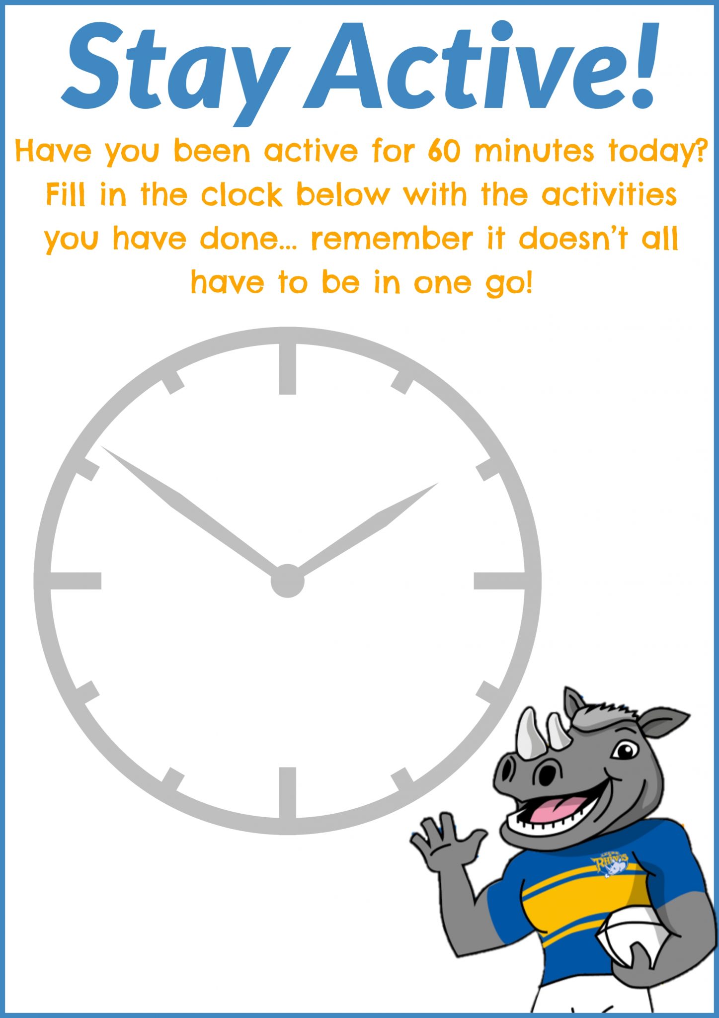 Ronnie the Rhino stars in new healthy lifestyle campaign - Leeds Rhinos ...