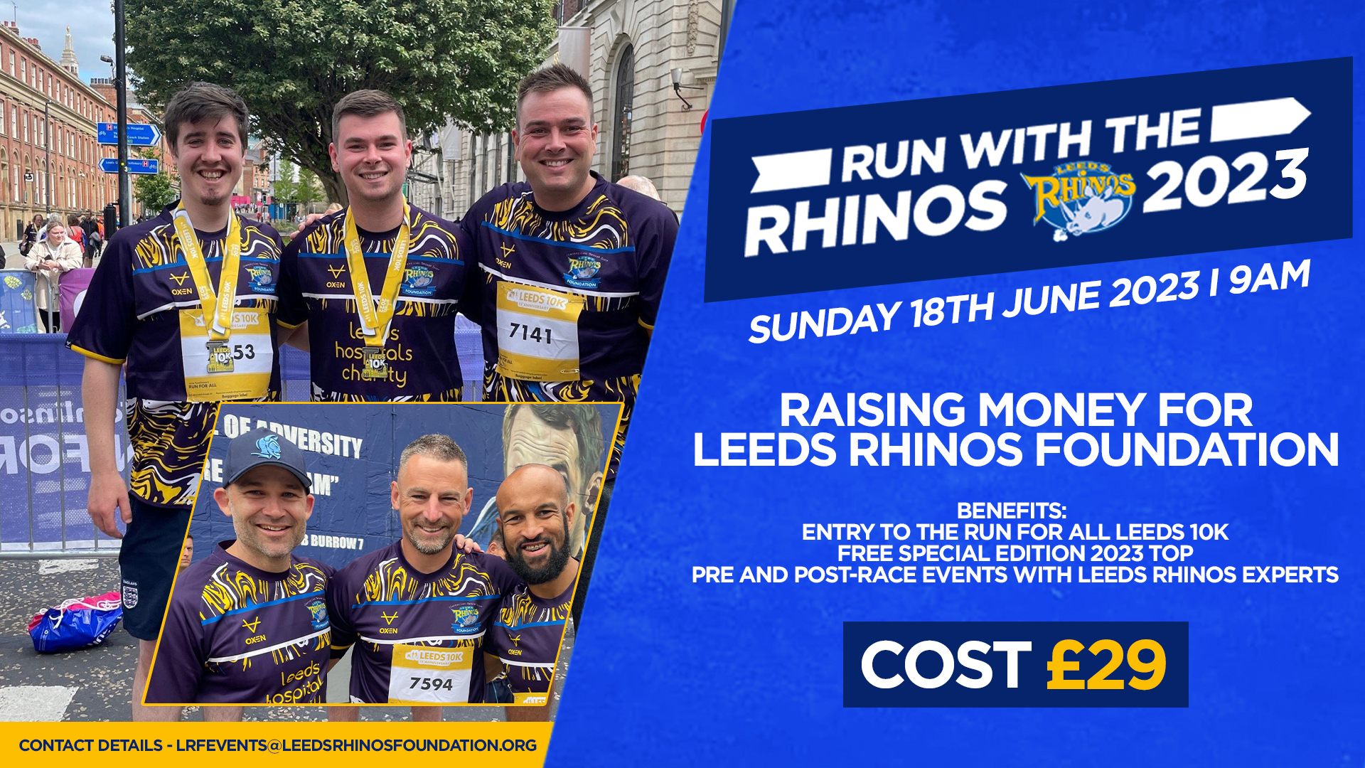 Sign up for the 2023 Run with the Rhinos team - Leeds Rhinos Foundation