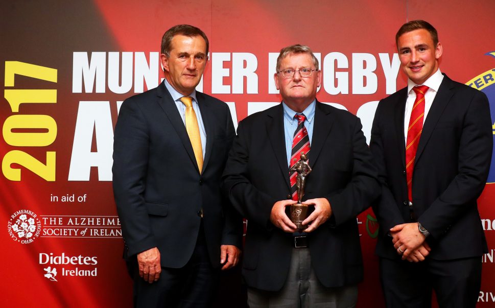 Munster Rugby | Barry McGann is presented with his award by Tommy O ...