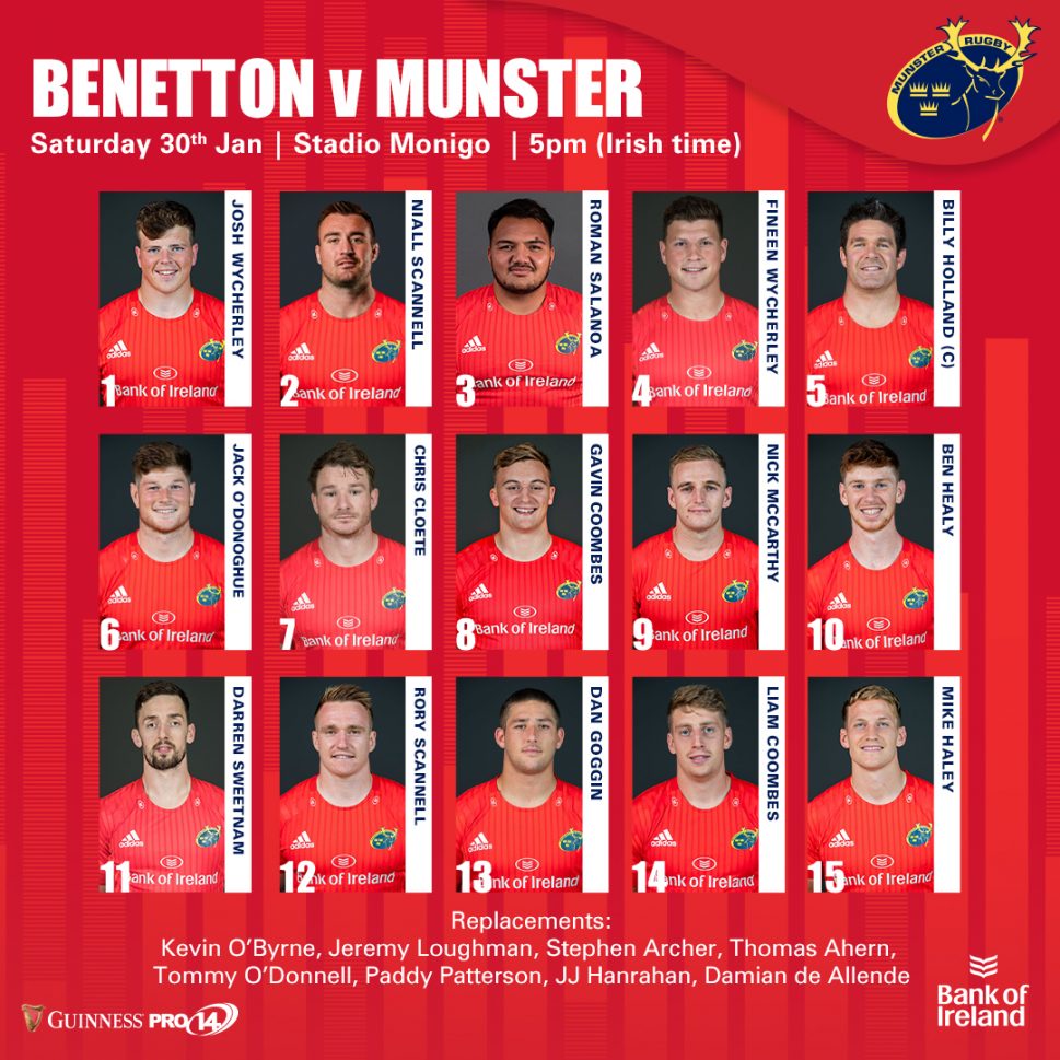 Munster Rugby | Team Named | Munster Side To Face Benetton