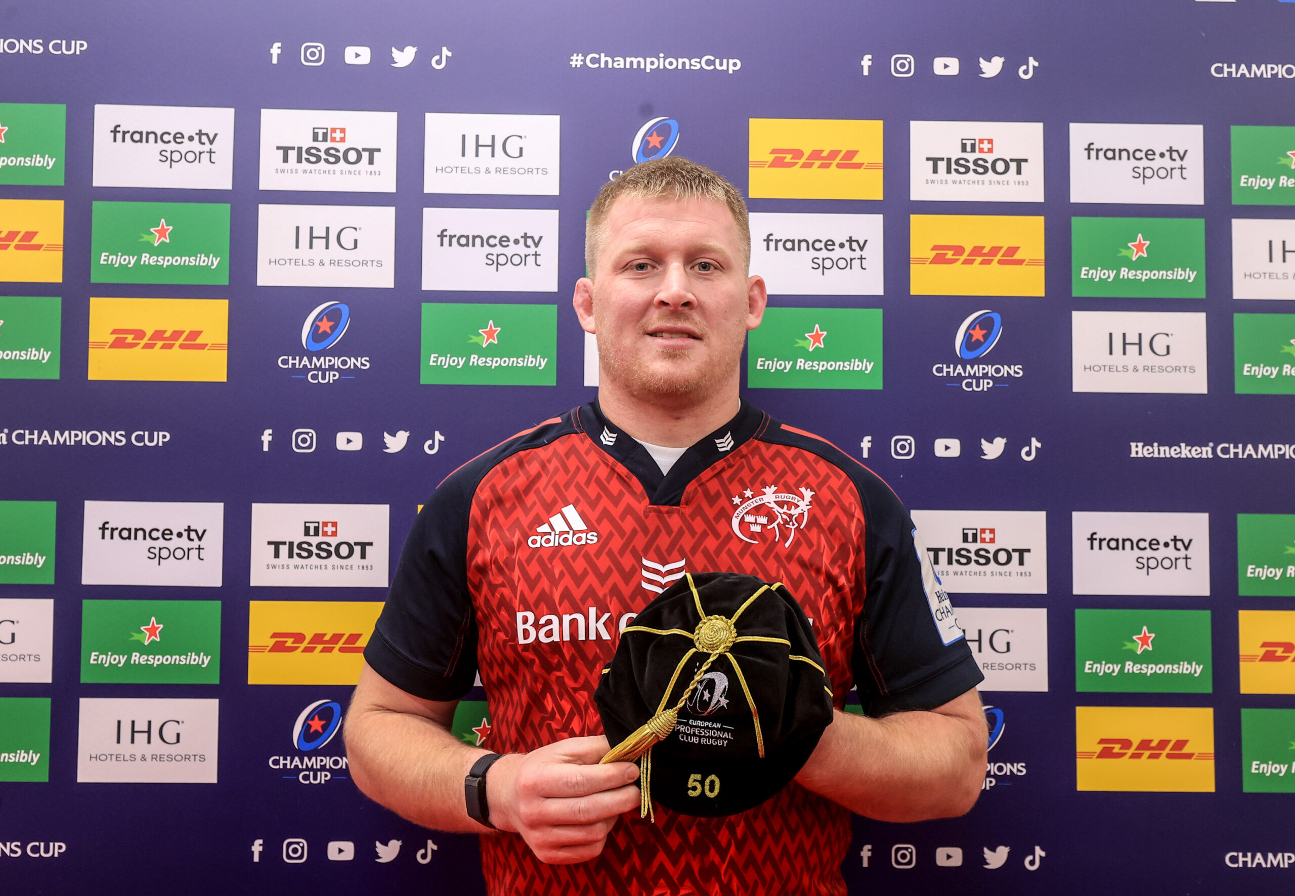 Munster Rugby | John Ryan with his 50th cap in the Heineken Champions ...