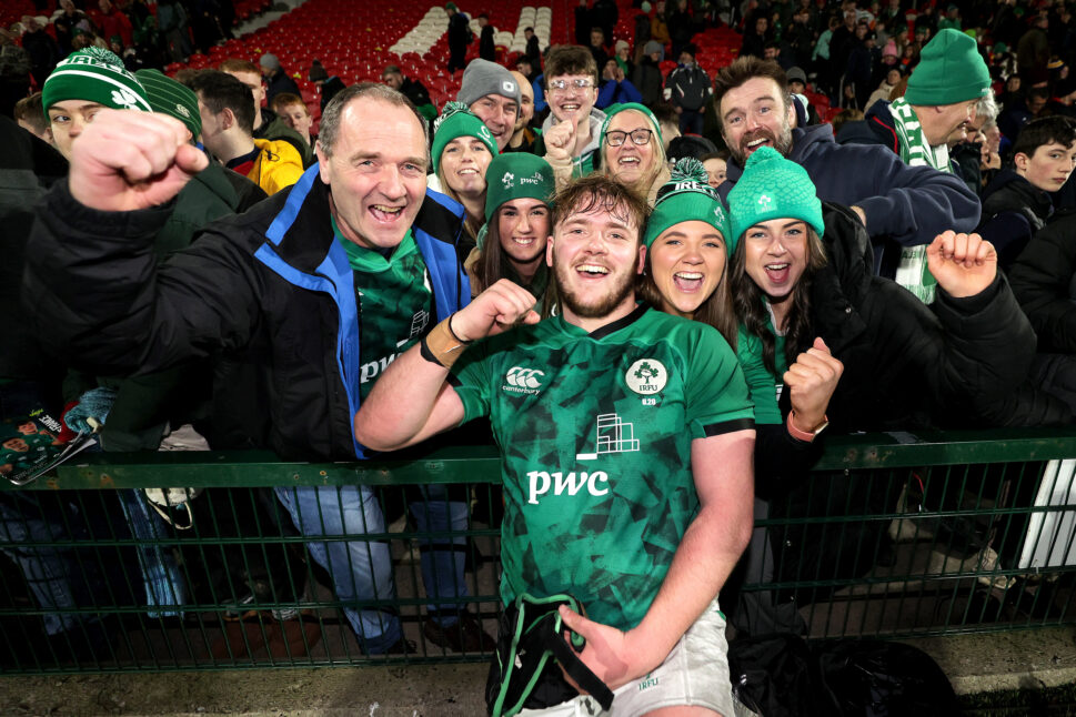 Munster Rugby | George Hadden celebrates with his family after the game ...
