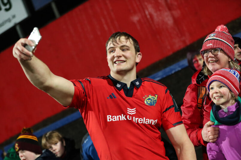 Munster Rugby | Gavin Coombes takes a selife with fans after the game ...