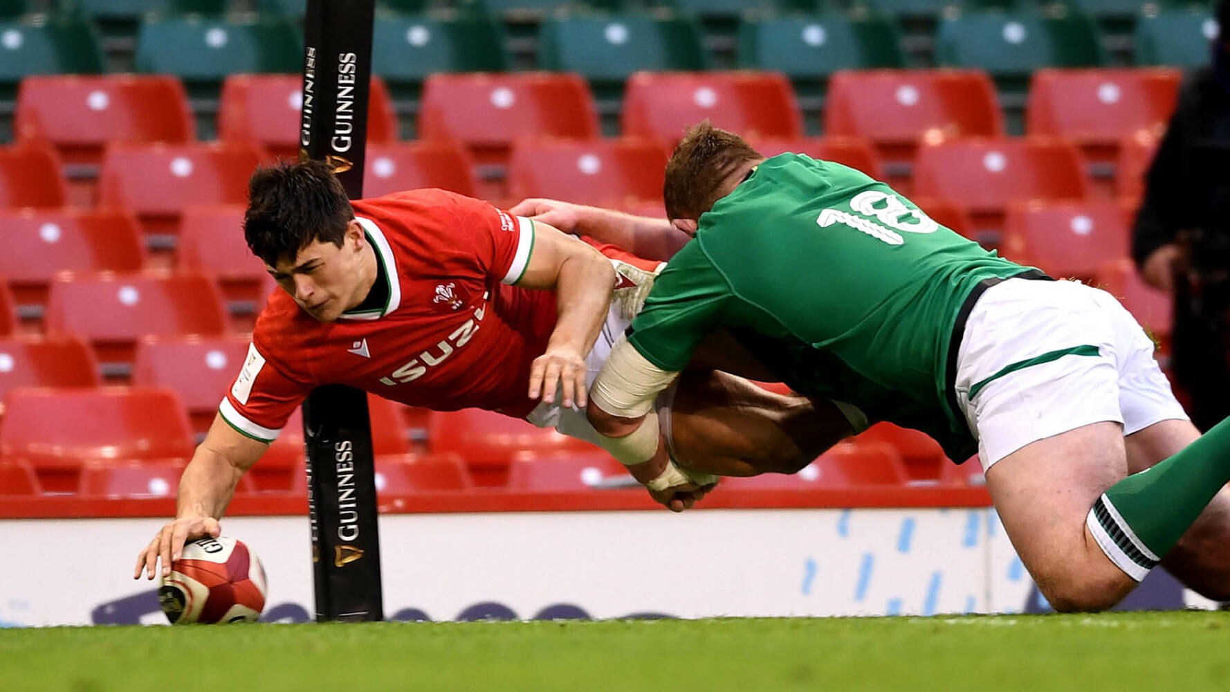 Welsh Rugby Union - Rees-Zammit's delight at try