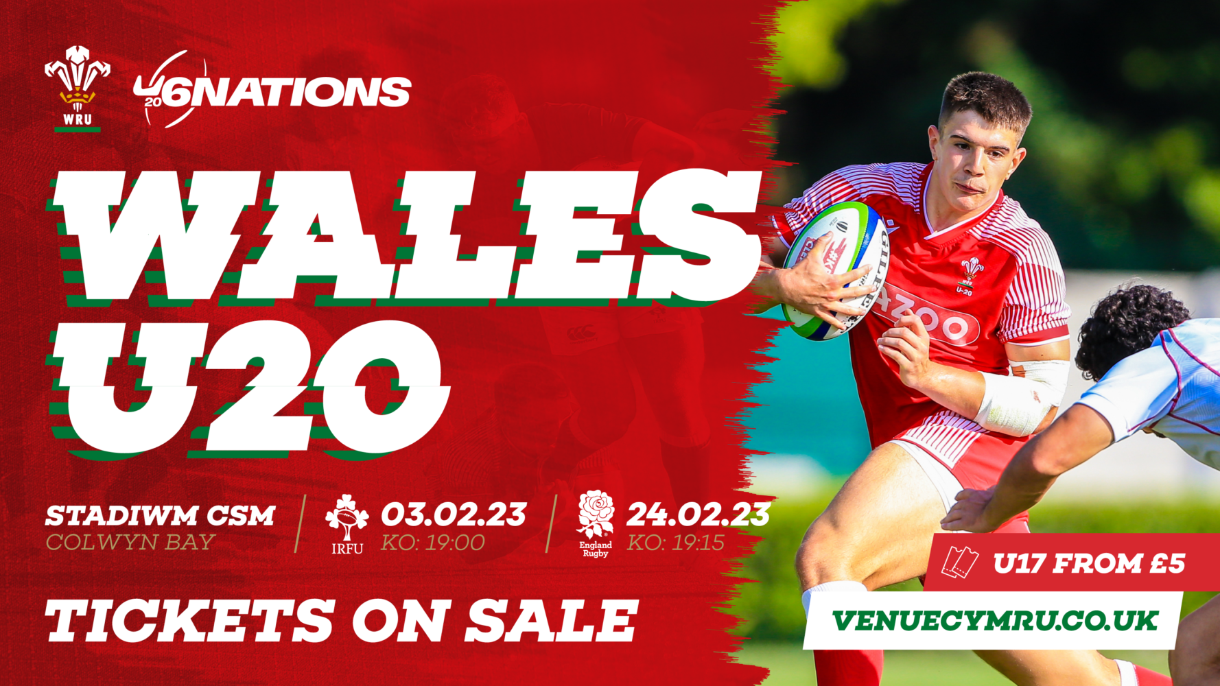 Welsh Rugby Union - Wales U20 Six Nations tickets now on sale!