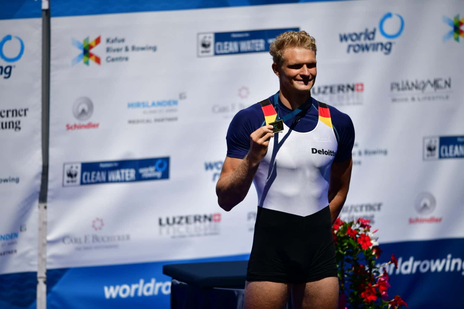 Medals and masks for the winners at World Rowing Cup II in Lucerne ...