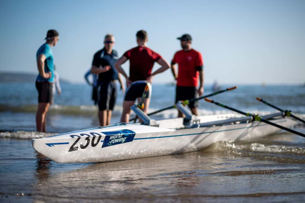 Training at the 2022 World Rowing Beach Sprint Finals in Pembrokeshire ...