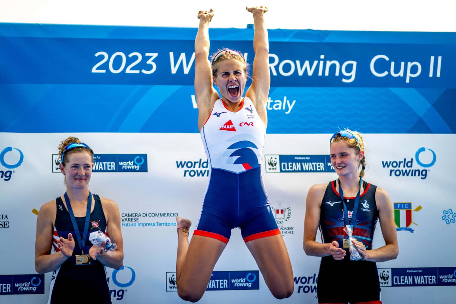 Day Two podiums at the 2023 World Rowing Cup II in Varese, Italy ...