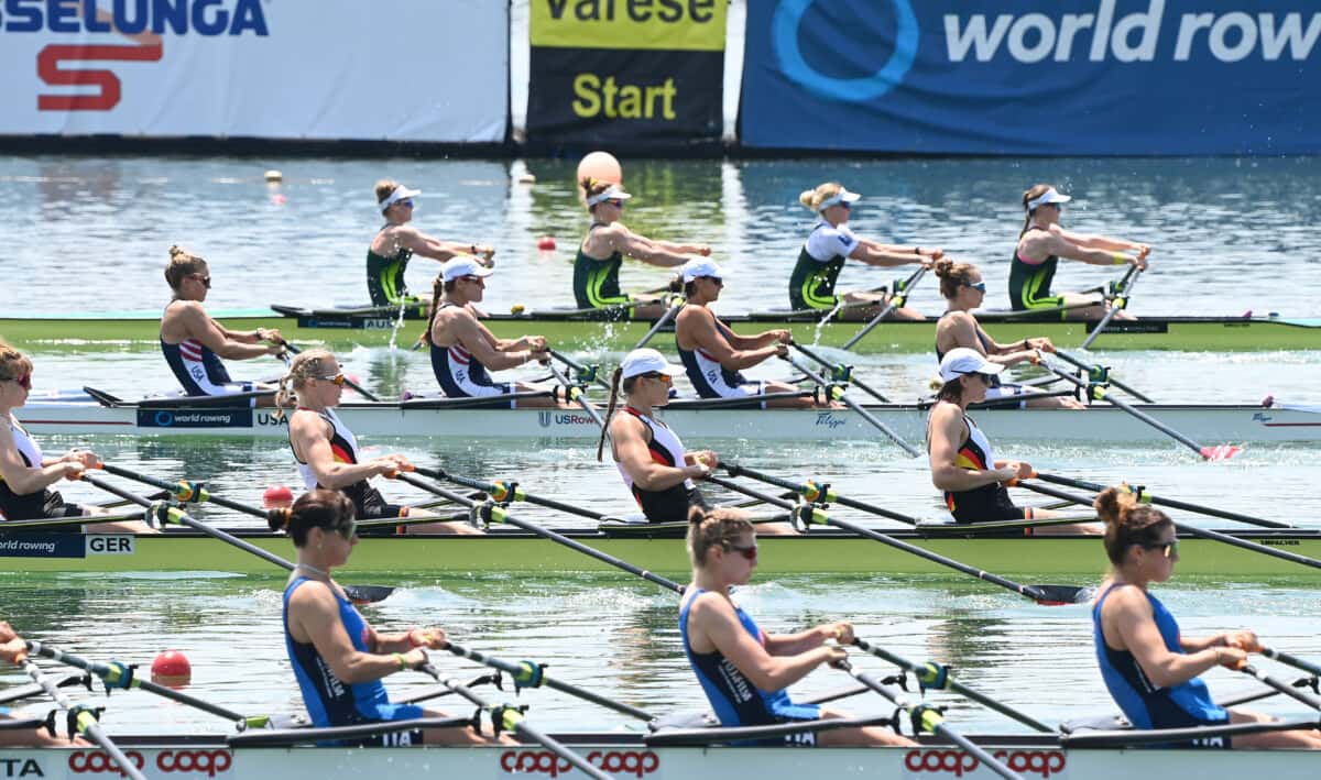 Day Two racing (2) at the 2023 World Rowing Cup II in Varese, Italy ...