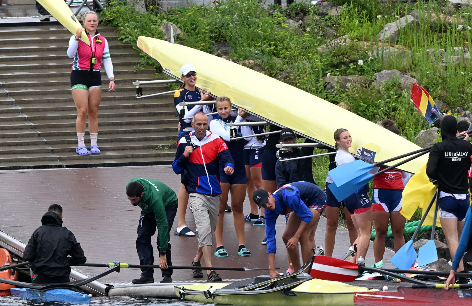 Training (2) at the 2023 World Rowing Under 19 Championships in Paris ...