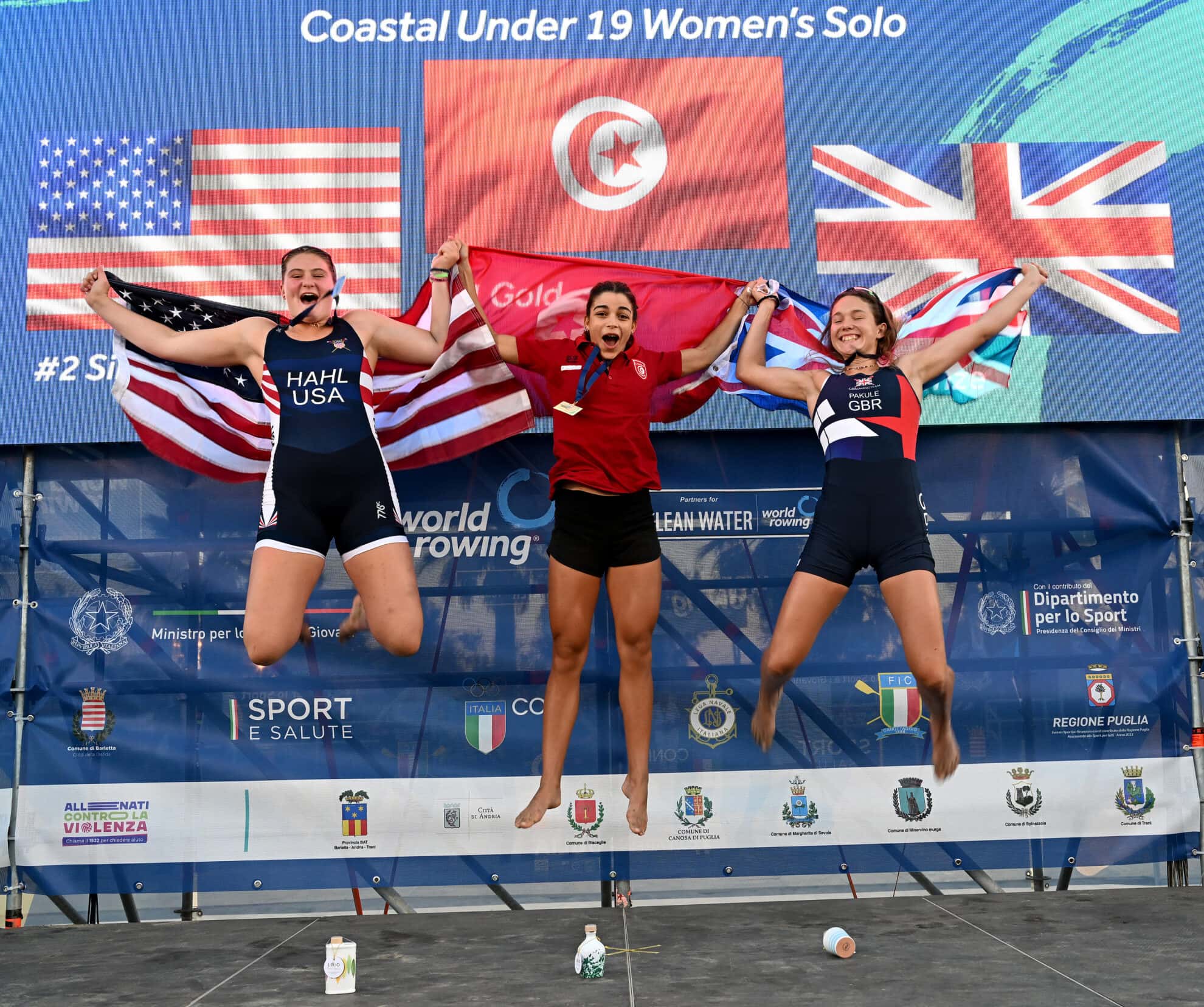 Day Two podiums at the 2023 World Rowing Beach Sprint Finals, Barletta ...