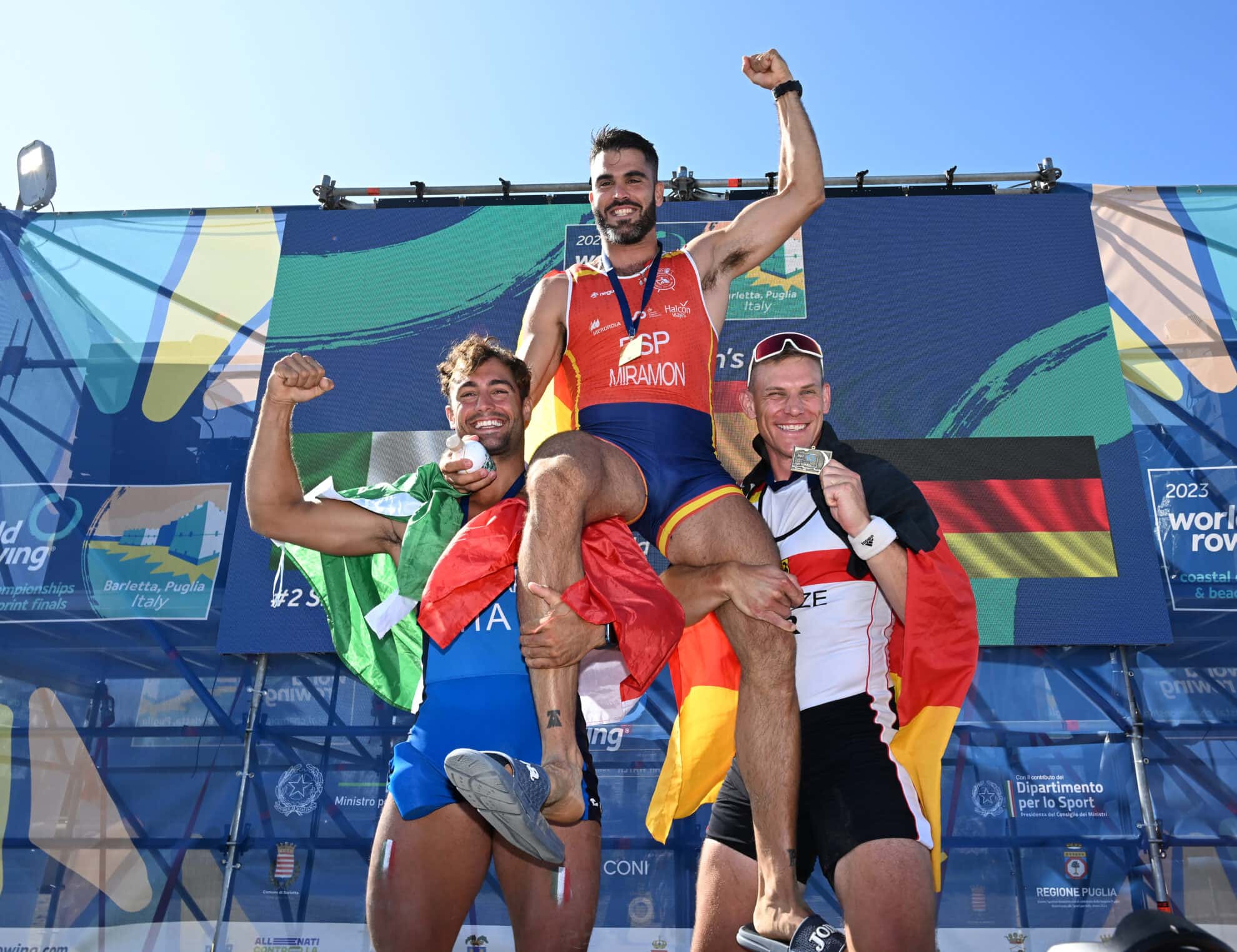 Day Four podiums at the 2023 World Rowing Beach Sprint Finals, Barletta ...