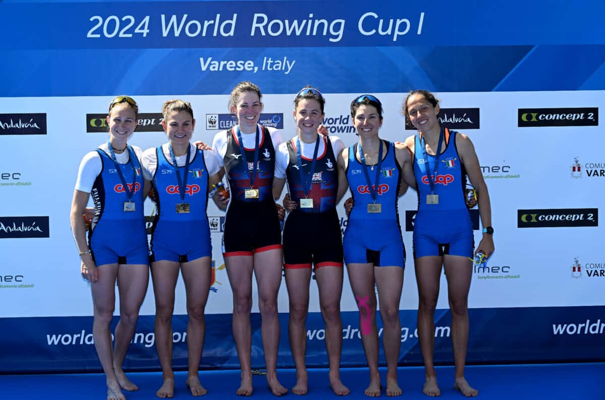 Day Three podiums at the 2024 World Rowing Cup I in Varese, Italy ...