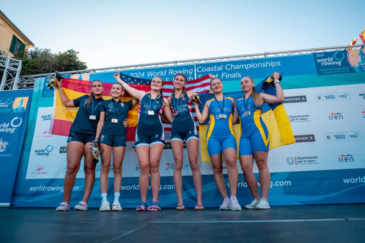 Celebrations at the 2024 World Rowing Beach Sprint Finals