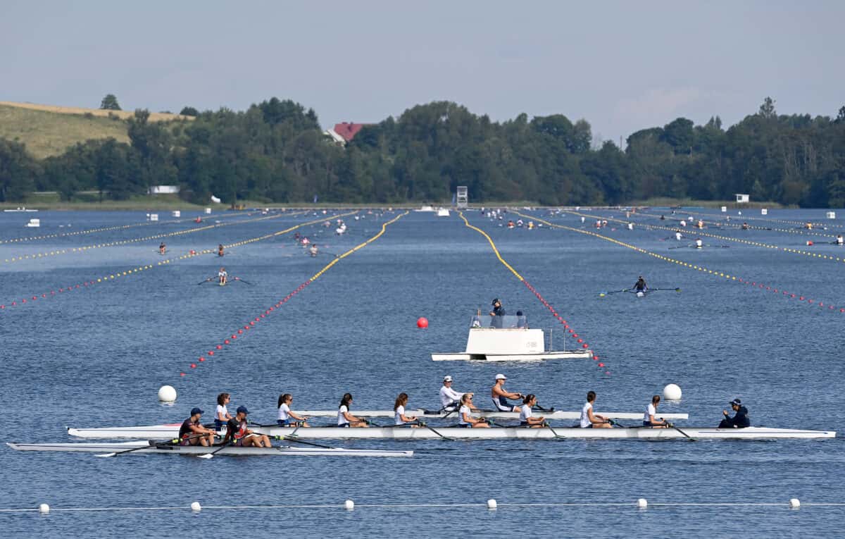 Training at the 2025 World Rowing Under 19 Championships in Trakai ...